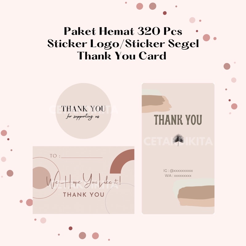 Jual PAKET HEMAT 320 PCS STICKER LOGO, STICKER KEMASAN, DAN THANK YOU ...