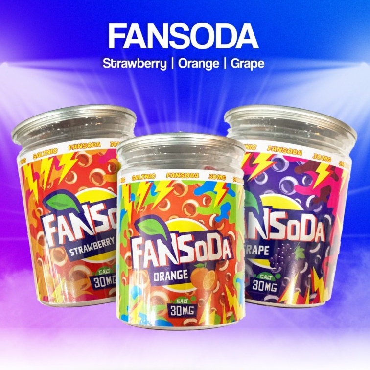 Jual Fansoda 30ML 30MG Fan Soda Liquid Salt Nic Strawberry Grape Orange ...
