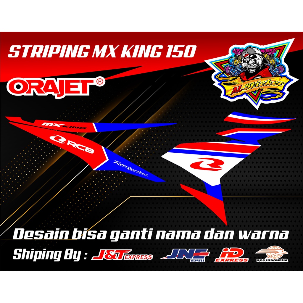 Jual Striping MX King Livery RCB Simpel Custom Model Terbaru | Shopee ...