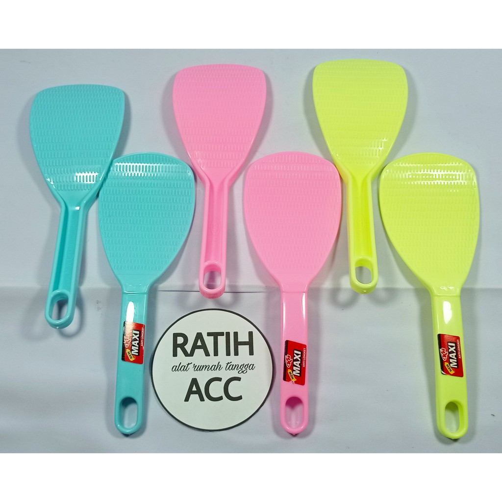 Jual centong entong nasi plastik maxi anti lengket (biru/pink/kuning ...