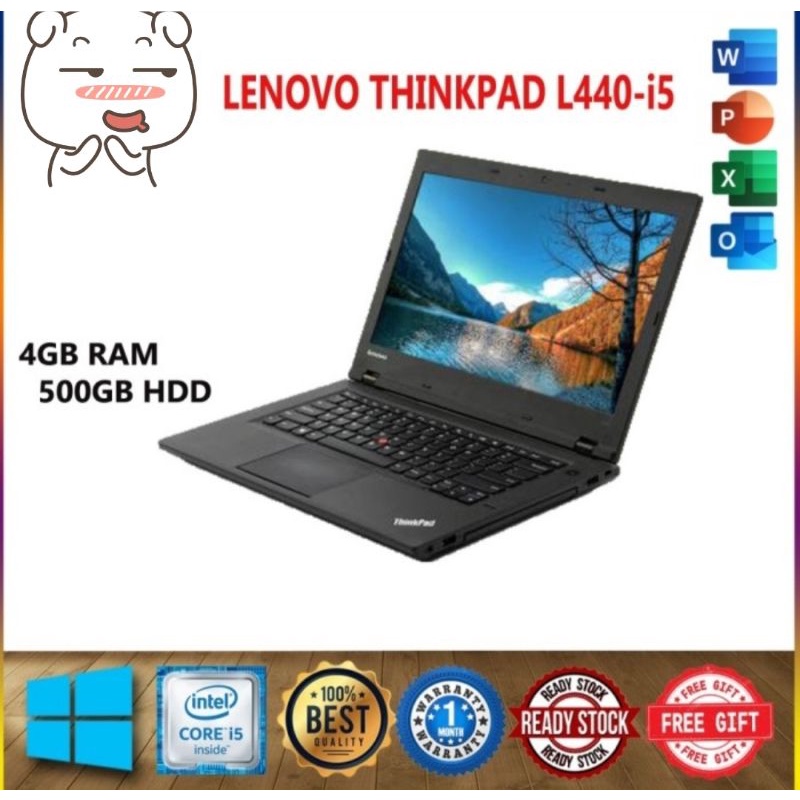 Jual TERMURAH LAPTOP LENOVO THINKPAD L440 CORE I5-4THN 4GB-HDD 500GB | Shopee Indonesia