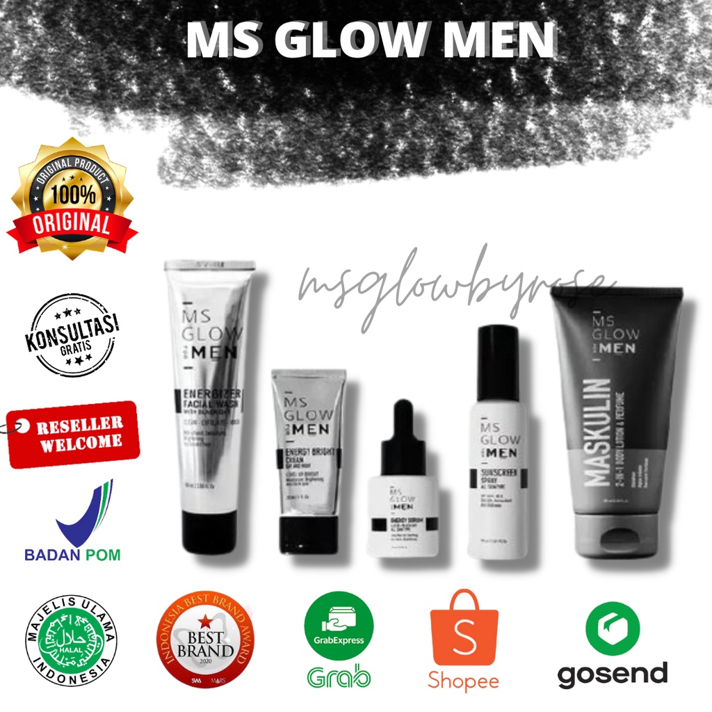 Jual ECER MS GLOW MEN ORIGINAL BPOM (ENERGIZER FACIAL WASH, ENERGY ...