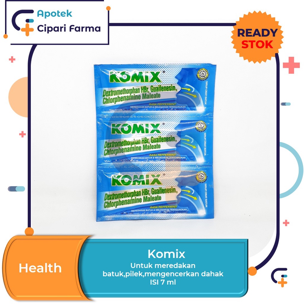 Jual Komix Sirup Obat Batuk Berdahak Rasa Peppermint 1 Sachet | Shopee ...