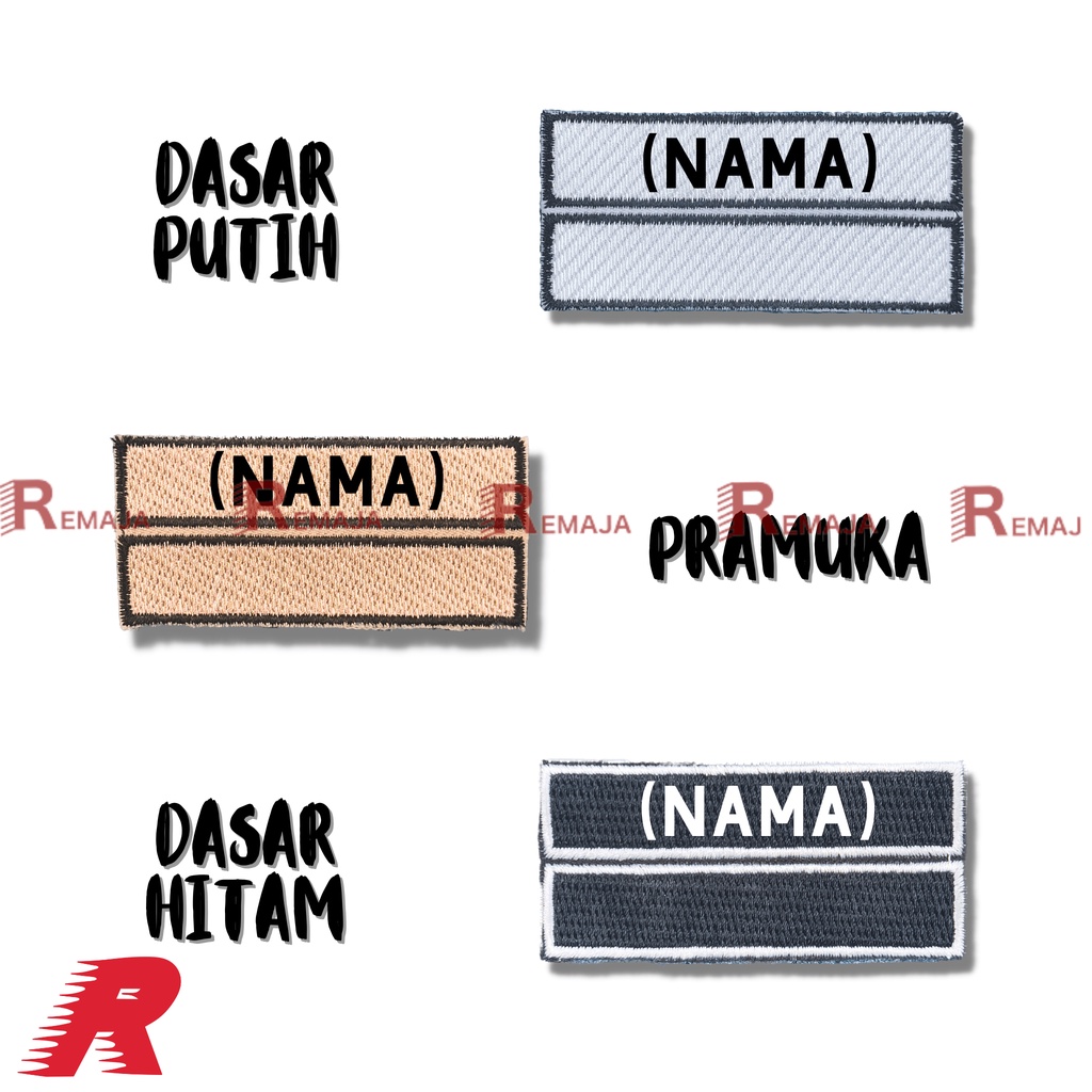 Jual Bordir Nama Papan Nama Name Tag Papan Nama Dada Bordir Nama Custom ...