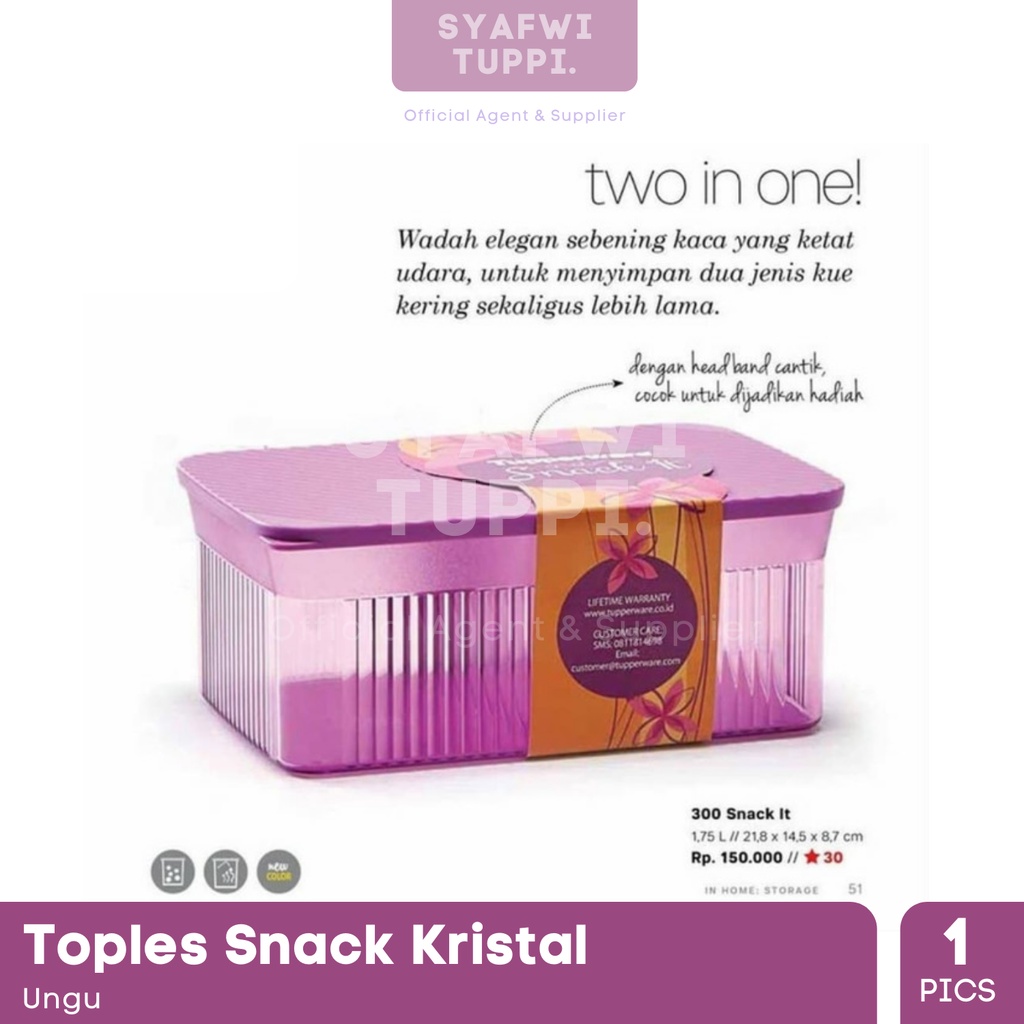 Jual Toples Snack Kristal 2 Sekat/ Tempat Box Cemilan Kue Keripik ...