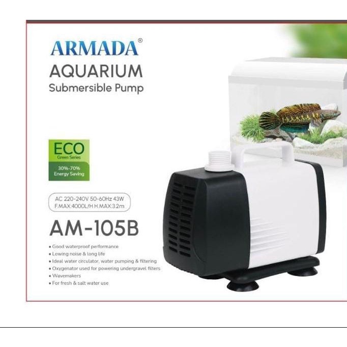 Jual POMPA AQUARIUM CELUP WATER PUMP ARMADA AM 105 B AM-105B LOW WATT ...