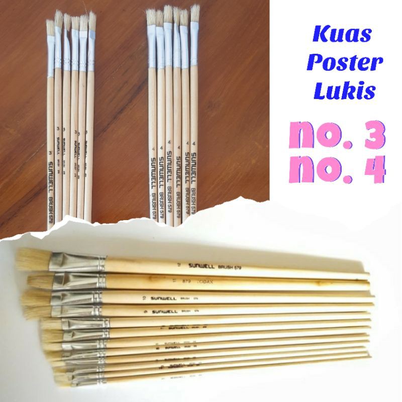 Jual Kuas Poster Lukis no.3 / no. 4 (eceran 1 pcs) | Shopee Indonesia