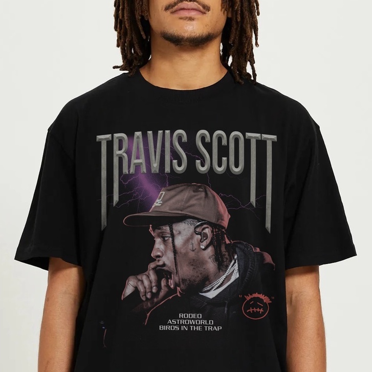 Jual Outfix T-Shirt Black TRAVIS SCOTT | bootleg | kaos band | music ...