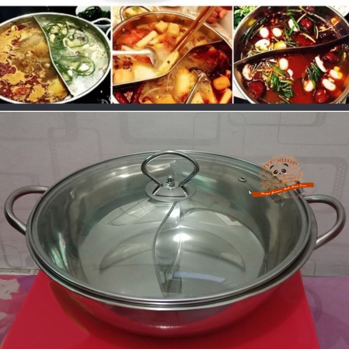 Jual Panci Shabu Shabu Sekat S 30CM Panci Suki Shabu2 TEBAL FREE Tutup ...