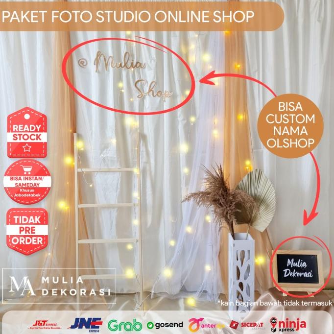 Jual Dekorasi Backdrop Onlineshop Lengkap Background Foto Live Paket ...