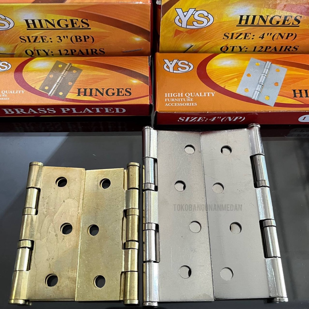 Jual ENGSEL YS TIPIS MURAH 3 / 4 INCH PINTU JENDELA KUNING EMAS GOLD ...