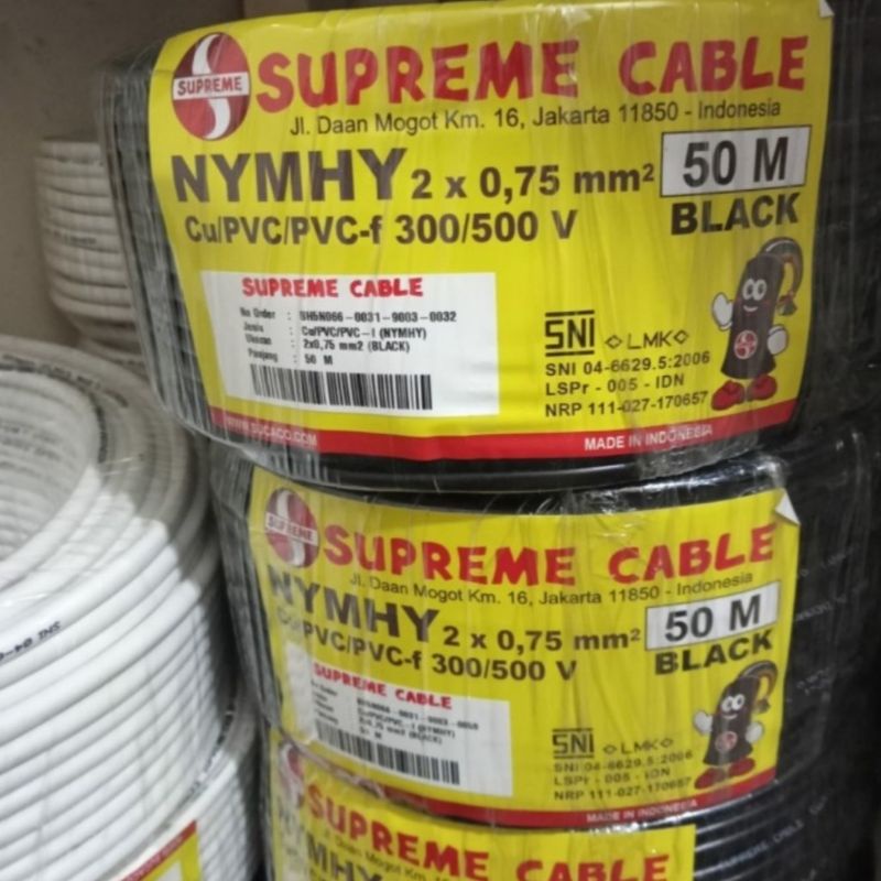 Jual Kabel supreme 2x0,75 nyyhy/nymhy serabut 50M | Shopee Indonesia