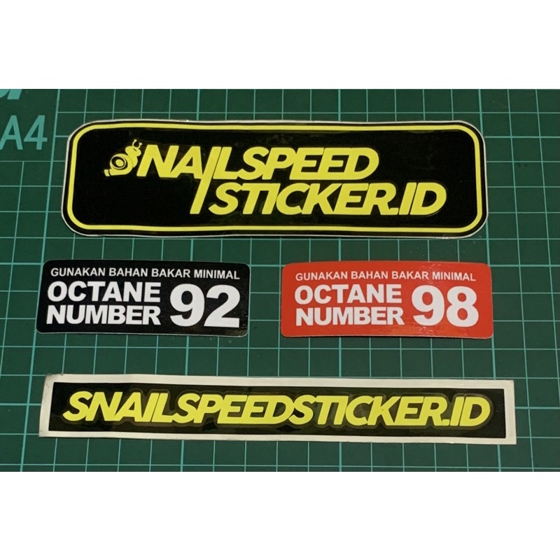 Jual sticker printing warning perhatian octane number mobil 7x2,7 cm ...