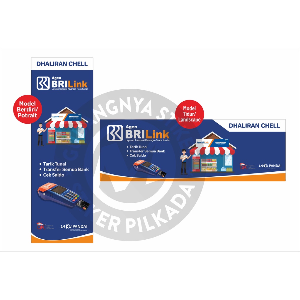 Jual STIKER VINYL BRILINK MODEL TIDUR DAN BERDIRI ( CUSTOM NAMA KONTER ...