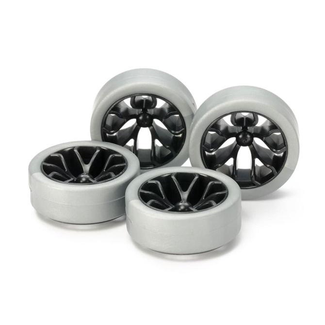 Jual Tamiya #95412 Hard Low Profile Tires Silver - Velg Y Spoke Carbon ...