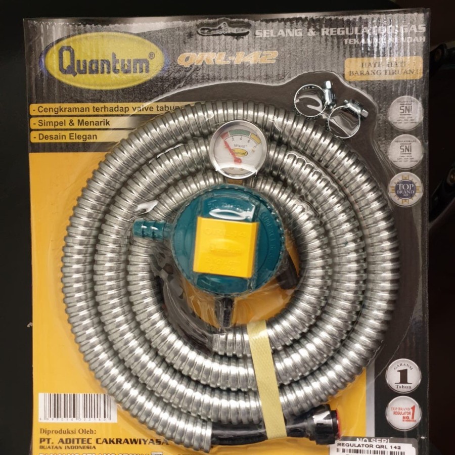 Jual REGULATOR QUANTUM PAKET SELANG QRL-142-REGULATOR KOMPOR GAS ELPIJI ...