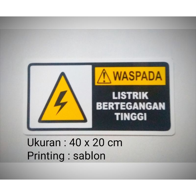 Jual Akrilik Sign label waspada listrik bertegangan tinggi | Shopee ...