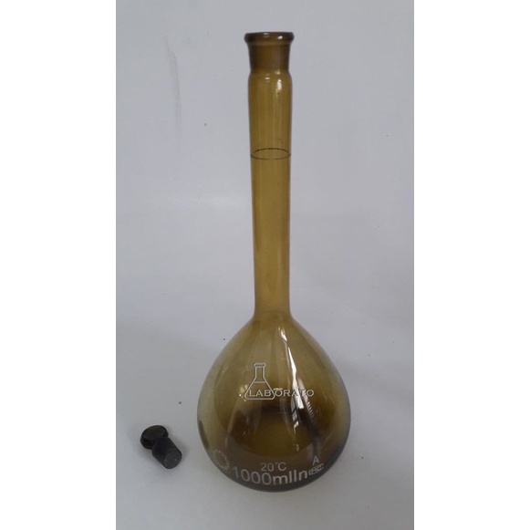 Jual LABU UKUR KACA AMBER 1000ML / LABU VOLUMETRI / LABU KIMIA PI15RA6 ...