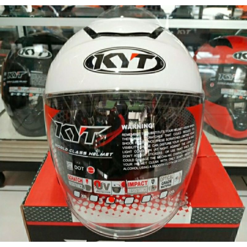 Jual KYT KYOTO SOLID PUTIH WHITE | Shopee Indonesia