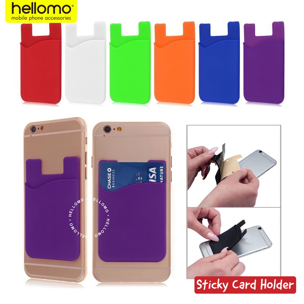 Jual Sticky Card Holder Dompet Kartu Tempelan Hp Perekat Pocket ...