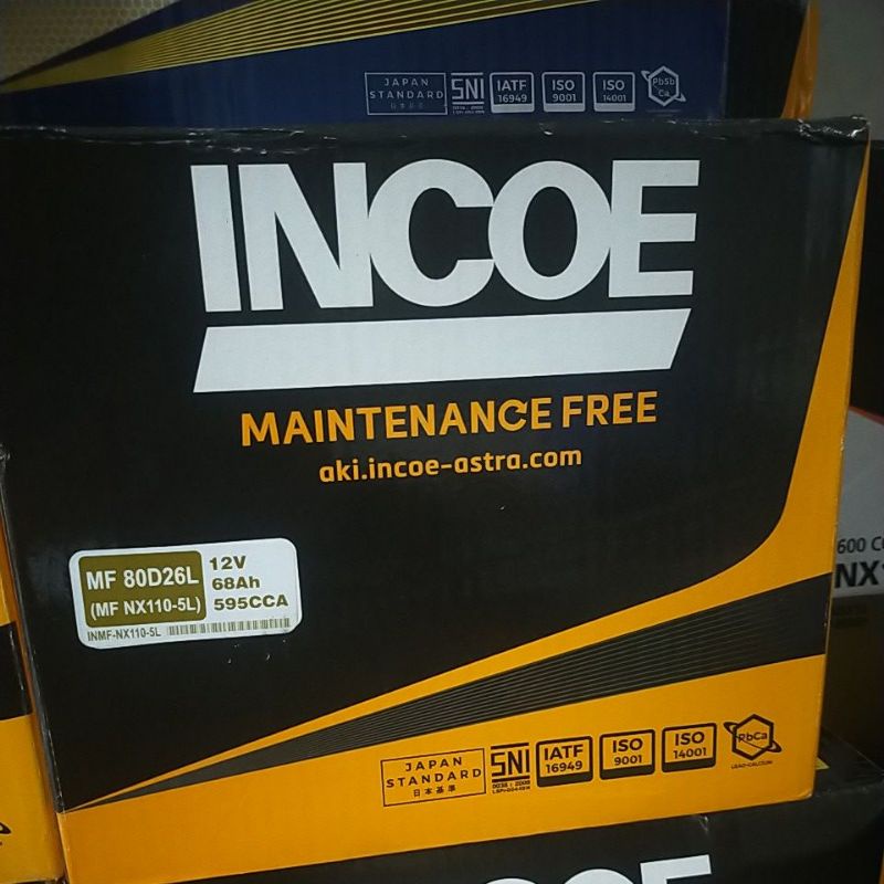 Jual Aki INCOE MF 80D26L (NX110-5L)Aki Kering 12 Volt - 70 AH | Shopee ...