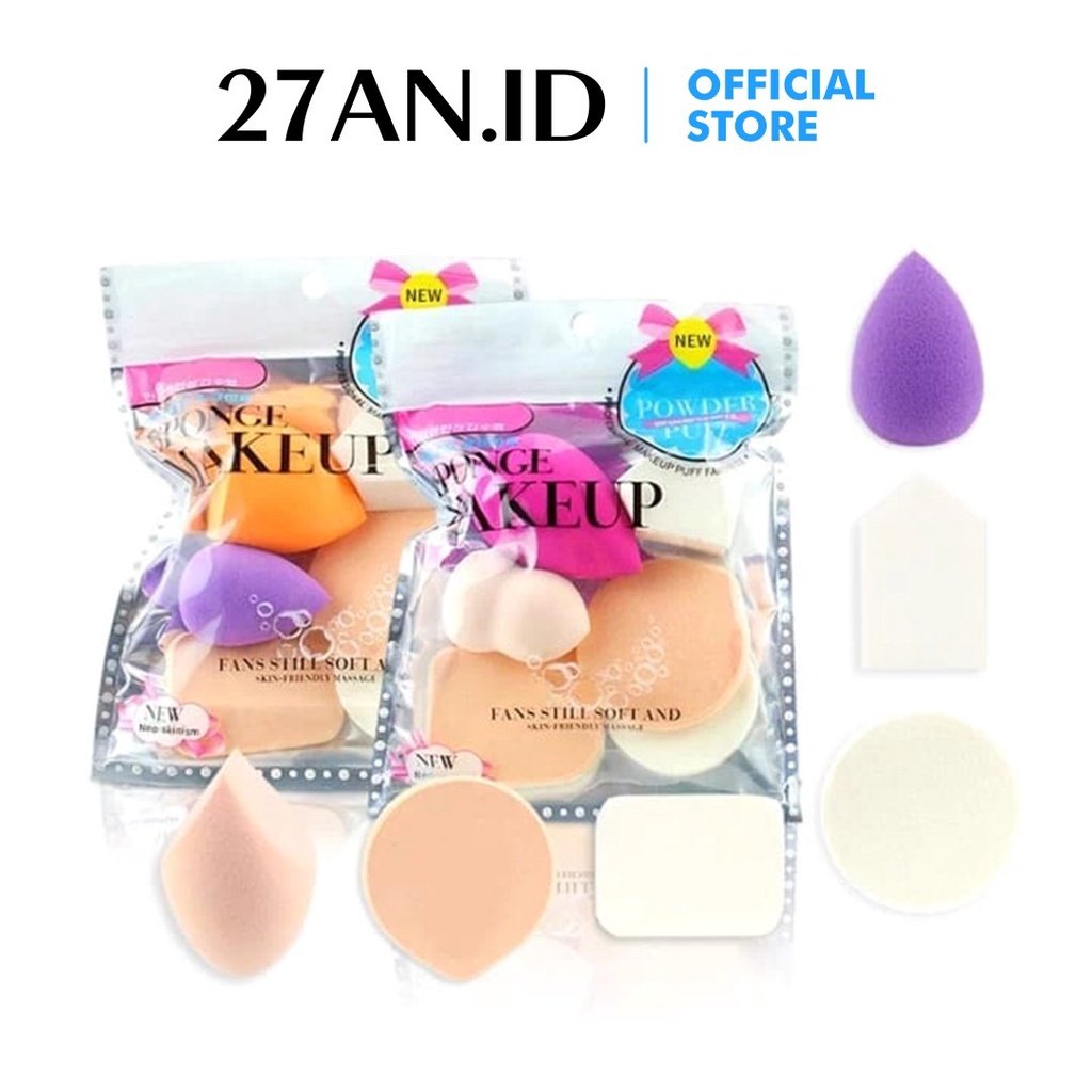 Jual (27AN.ID) Beauty Blender H88 Sponge Bedak Isi 6 Pcs Powder Puff Foundation Makeup Puff ...