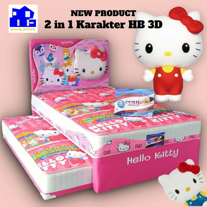 Jual Springbed Sorong 2 In 1 Hello Kitty Doraemon Cars Spiderman