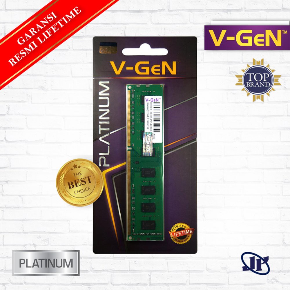 Jual Memory RAM V-Gen Platinum Longdimm 8GB DDR3 PC10600 1333Mhz ...