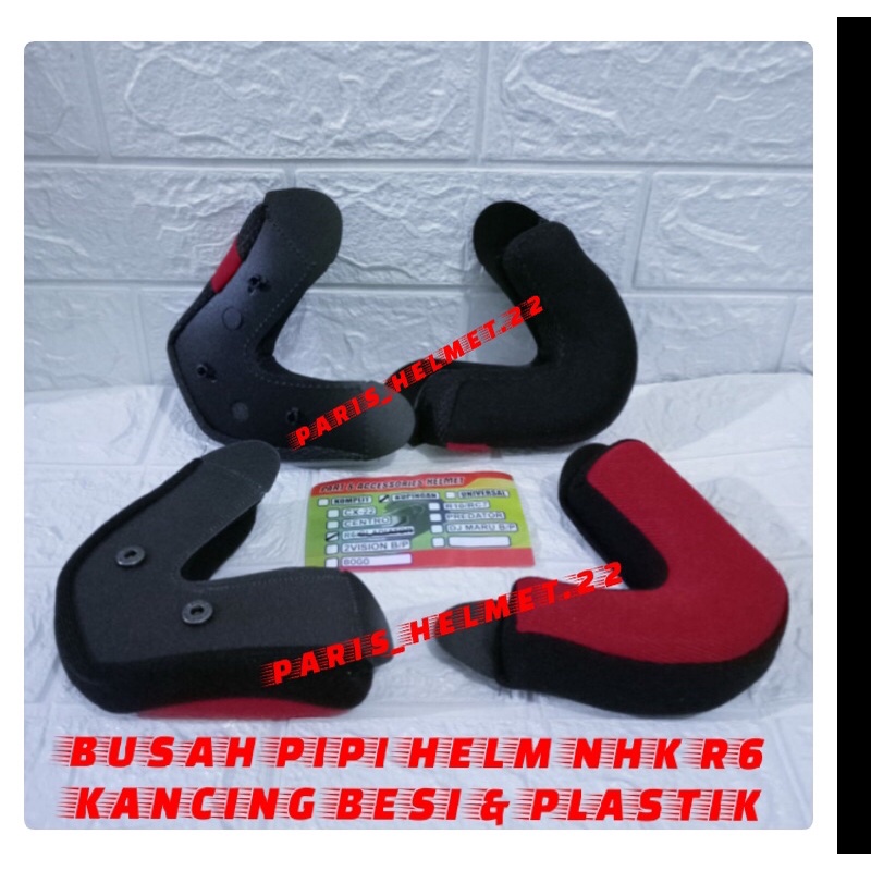 Jual Busah pipi helm nhk r6 kancing besi/kancing plastik | Shopee Indonesia