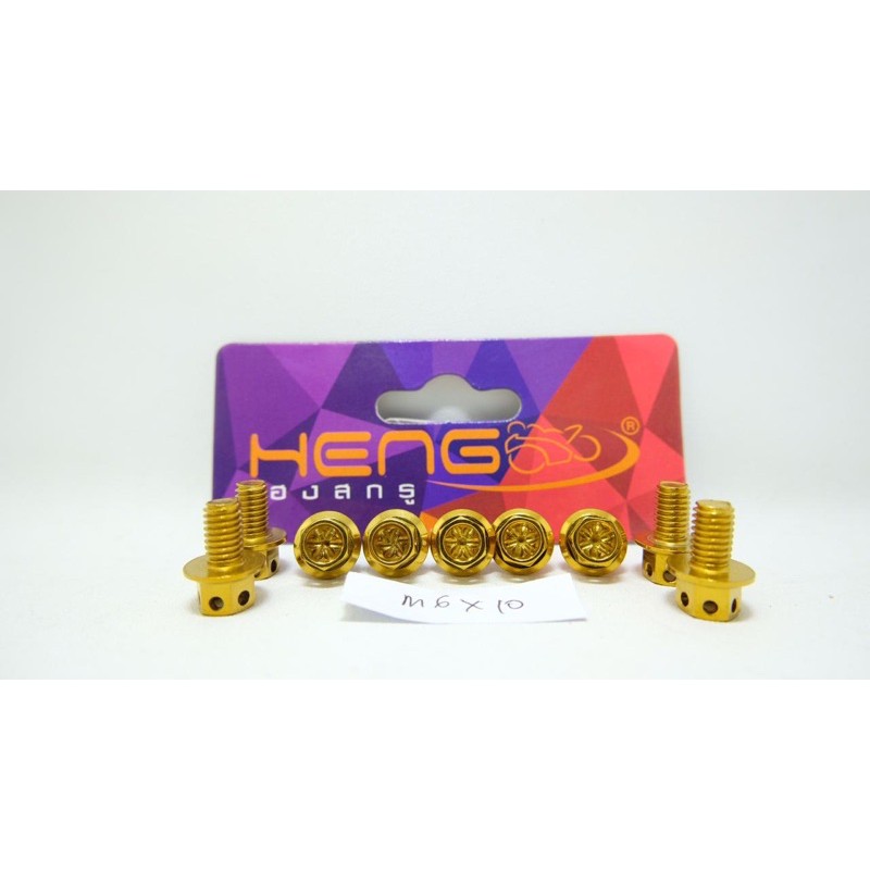 Jual Baut probolt flower gold HENG m6x10 6x10 drat 10 panjang 1cm | Shopee Indonesia