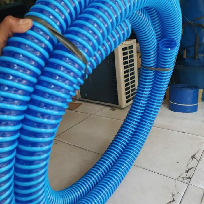 Jual Selang Spiral PVC Sedot 3 inch untuk pompa alkon warna biru ...