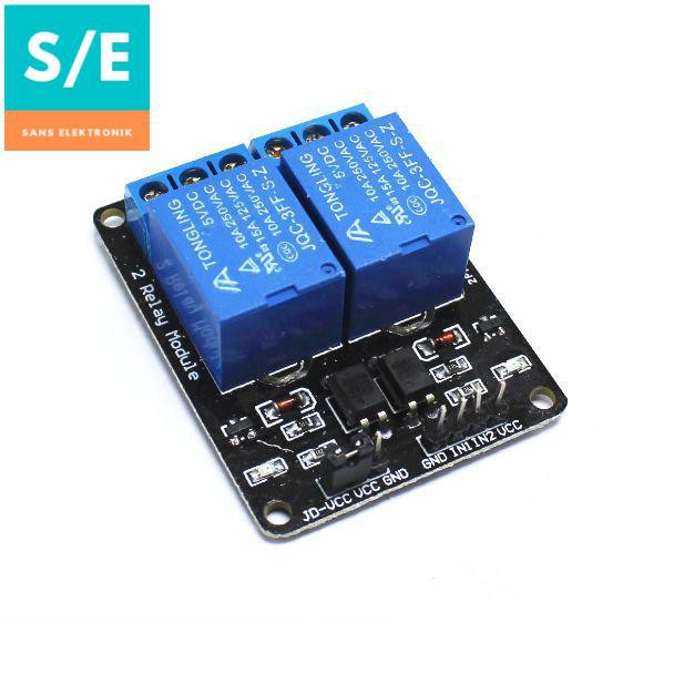 Jual RELAY MODULE 2 CHANNEL dgn OPTOCOUPLER utk ARDUINO, RASPBERRY PI ...
