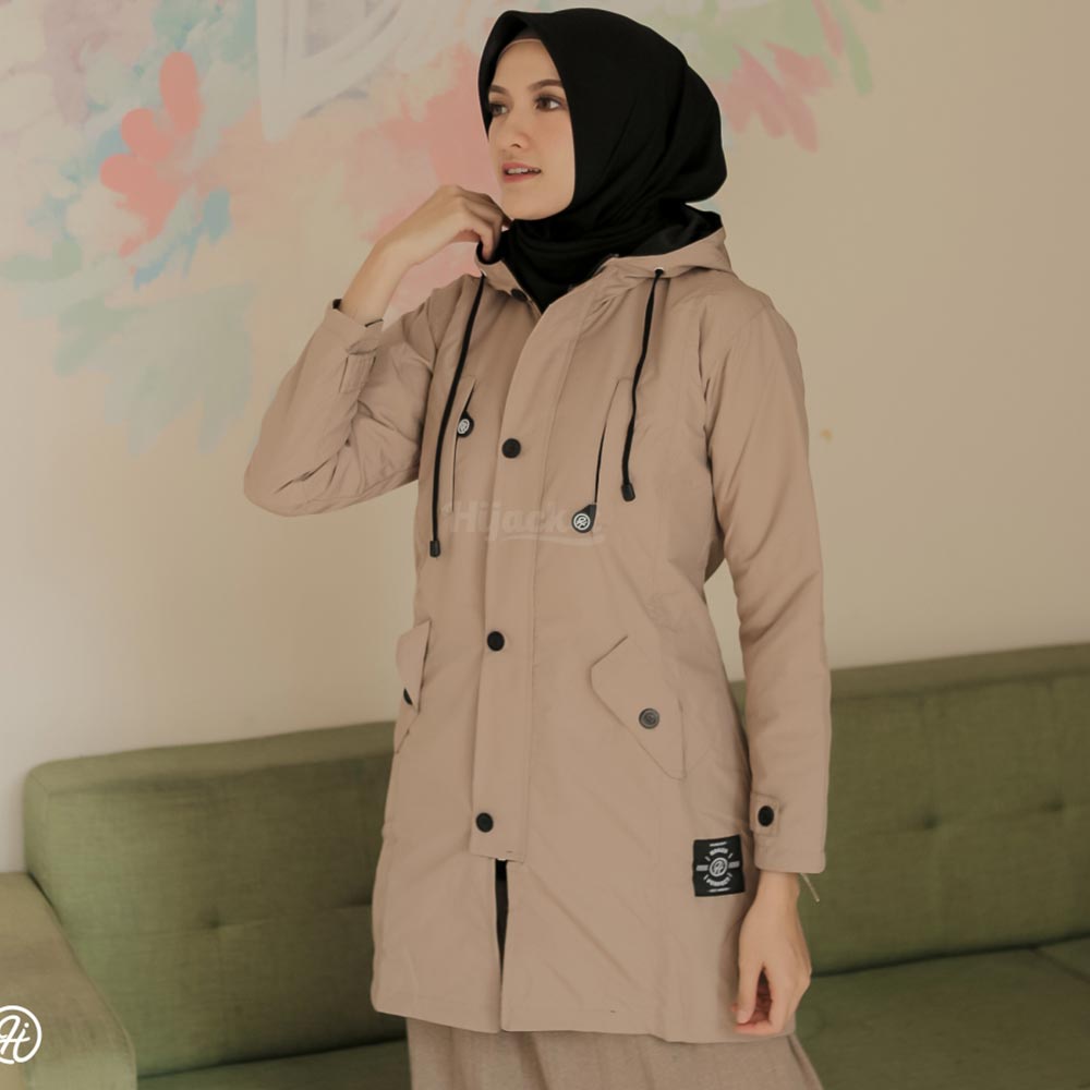 Jual Jaket Parka Wanita Cewek Jacket Panjang Muslimah Hijabers Hoodie ...