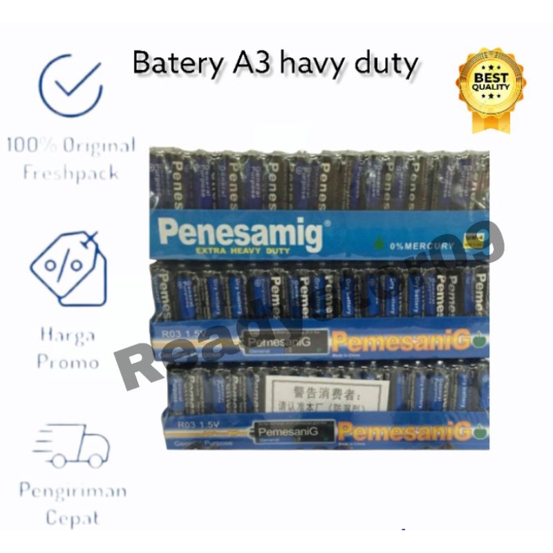 Jual batu batre AAA - baterai A3 - battery A3 - batre A3 heavy duty ...