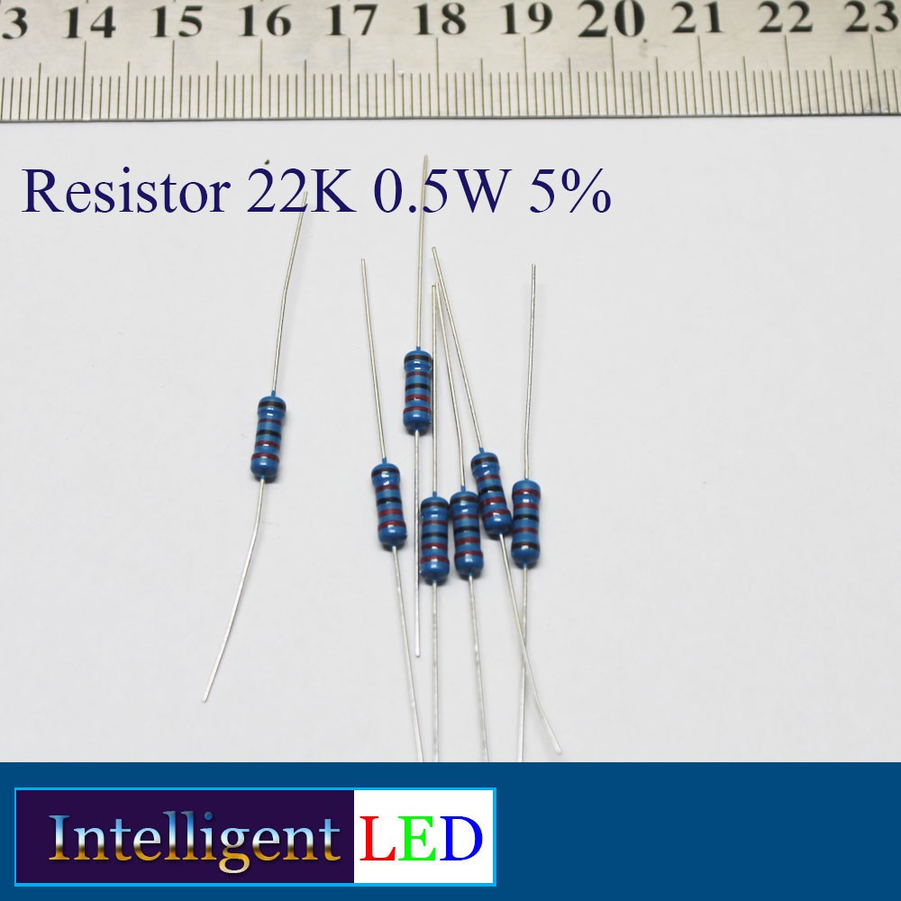 Jual Resistor 22K ohm 0.5 W 1/2 W 5% 5 pcs | Shopee Indonesia
