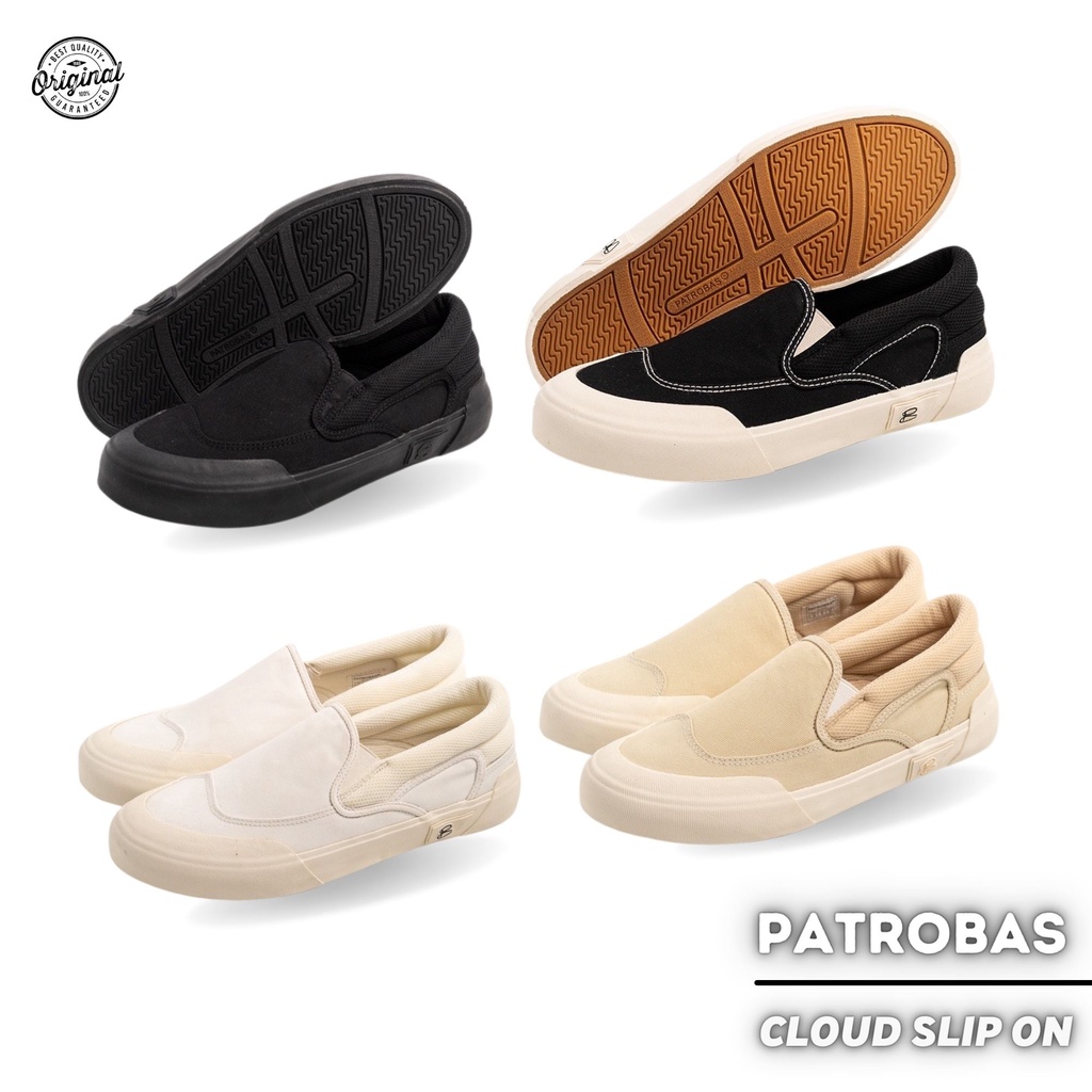 Jual Sepatu Patrobas Cloud Slip on Low Blackwhite Offwhite Beige ...