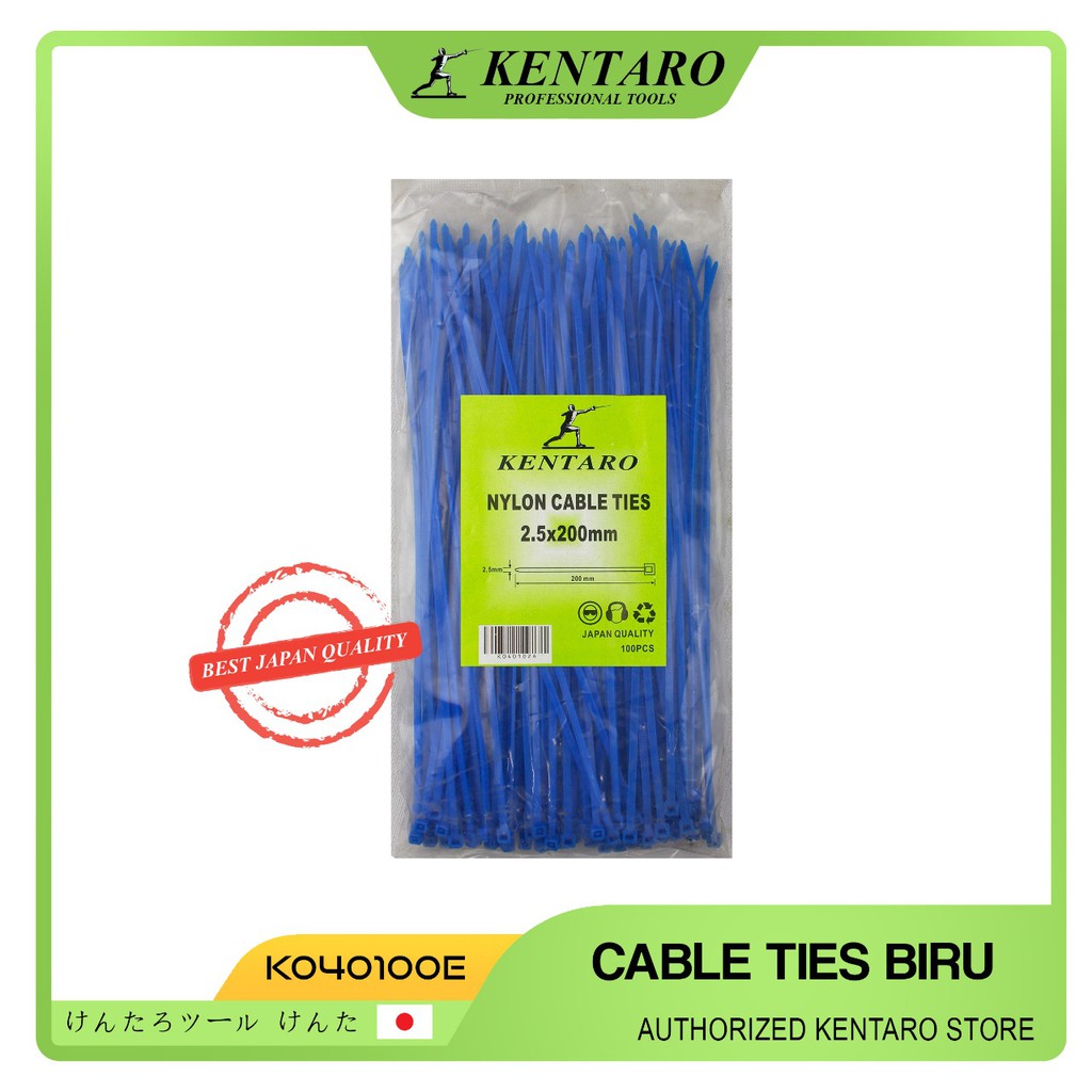Jual KABEL TIES CABLE TIES PENGIKAT KABEL KUAT WARNA BIRU ISI 100 PCS ...