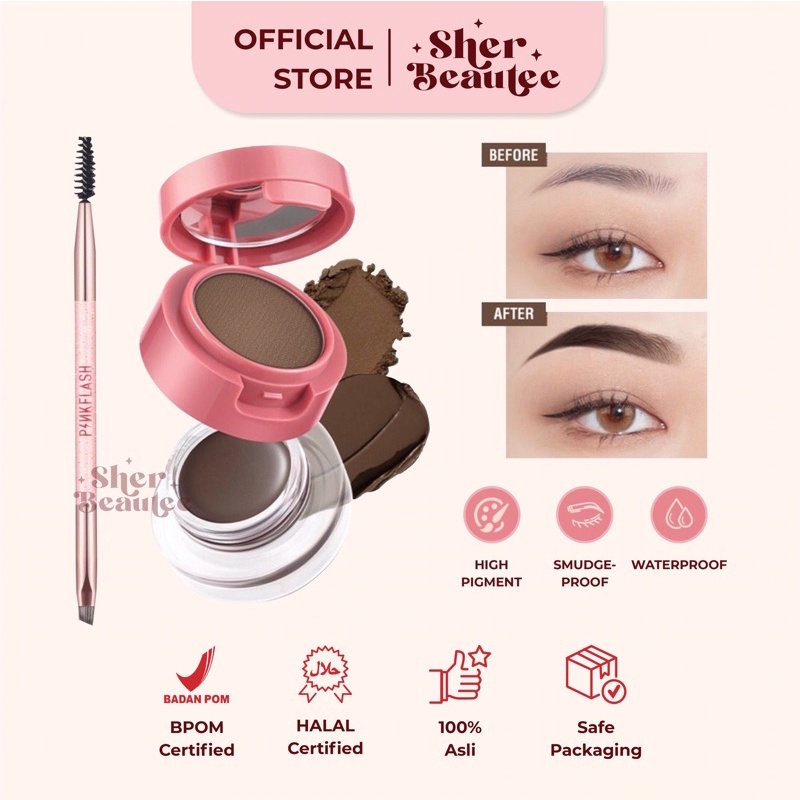 Jual Pinkflash Duo Effect Eyebrow Kit 2 in 1 Powder Gel Pomade 2.5g ...