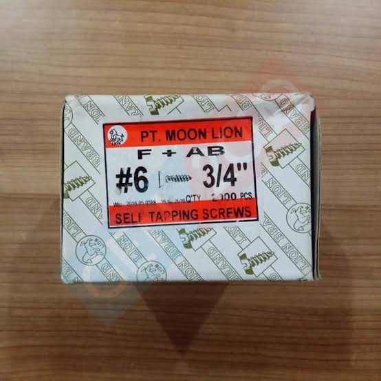 Jual MOON LION Taping Screw / Sekrup / Skrup #6 x 3/4" (harga per 20 ...