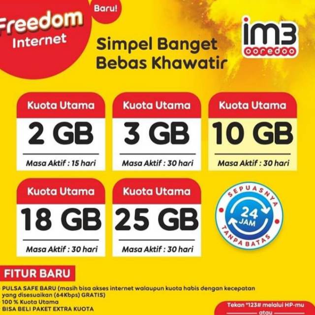 Jual TERBARU PAKET DATA INDOSAT FREEDOM 2GB 3GB 10GB 18GB 25GB 50GB ...