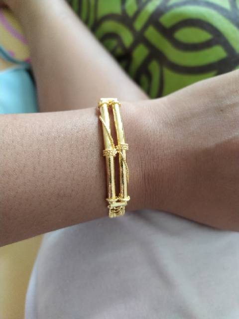Jual Gelang Bambu 8 dan 10 gram Emas LM/London 24K kadar 99.99% ...