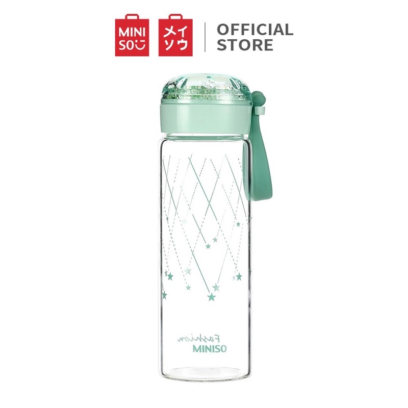 Jual MINISO ORIGINAL - Shaker Flimty - Botol Air Minum Kaca Glass Water ...