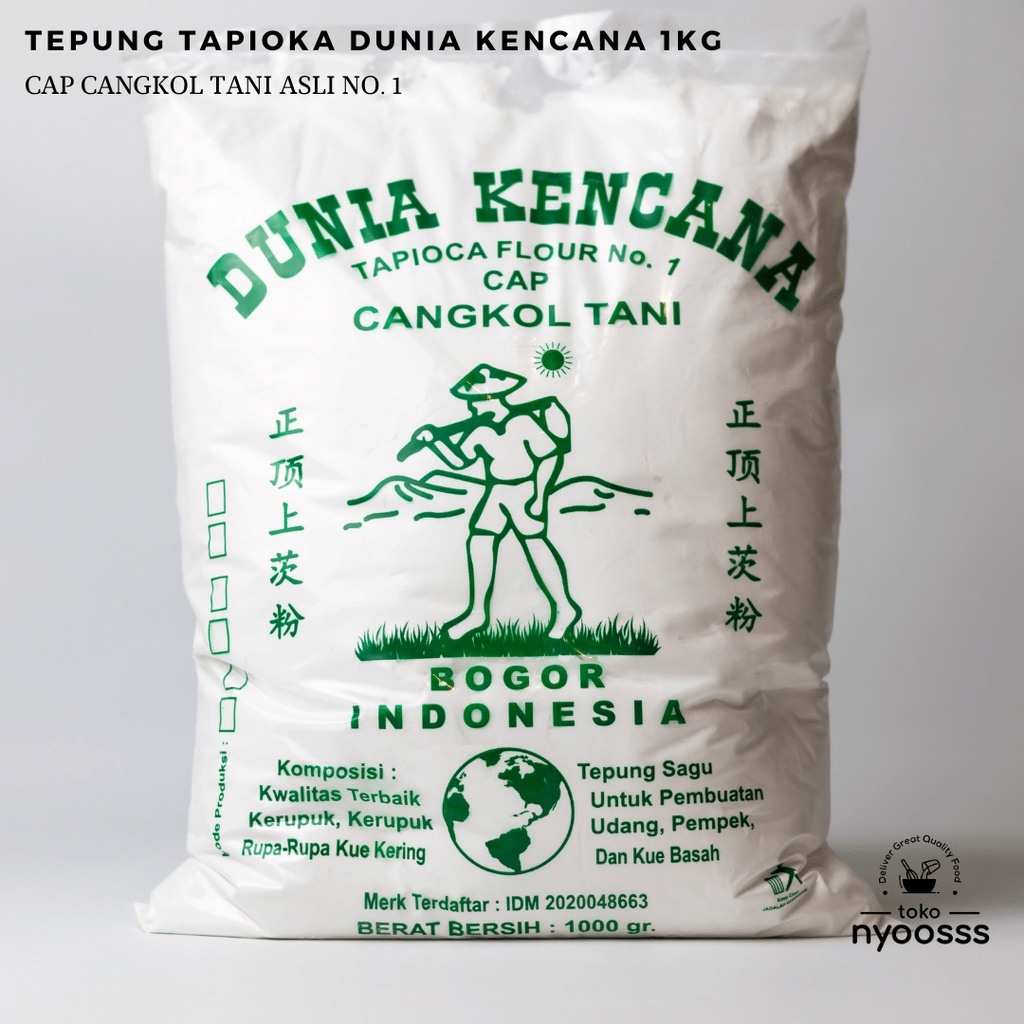 Jual TEPUNG TAPIOKA DUNIA KENCANA 1KG CAP CANGKOL TANI ASLI NO.1 ...