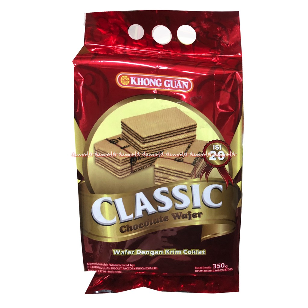 Jual Khong Guan Classic Chocolate Wafer 350gr Dengan Krim Coklat ...