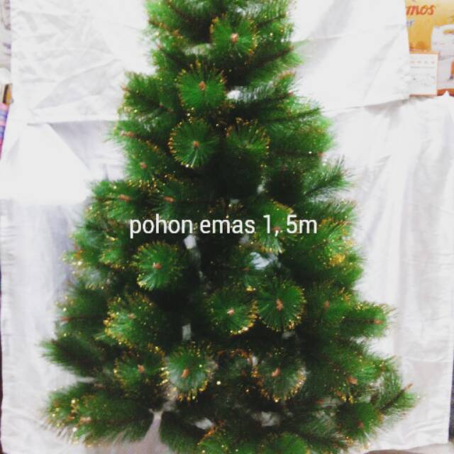 Jual Pohon natal emas 150cm 5feet premium kembang payung | Shopee Indonesia