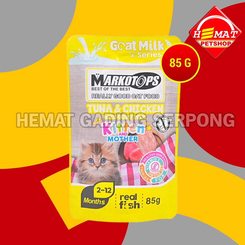 Jual Markotops Makanan Kucing basah Pouch Sachet Cat Food Wet Food 85 ...