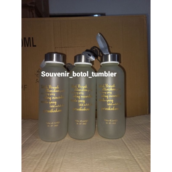 Jual Souvenir botol tumbler kaca minum dove 420ml custom sablon kemas ...