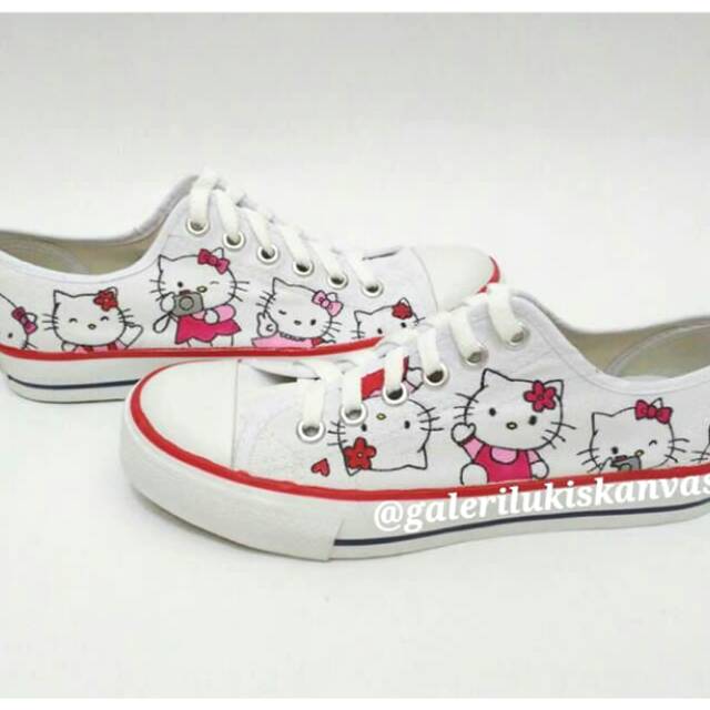 Jual Sepatu Low Sneakers Lukis Hello Kitty | Shopee Indonesia