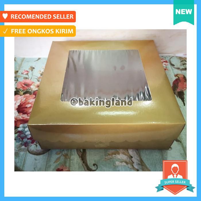 Jual dus box kue gold 25 cm per 10 - tempat penyimpanan - kotak karton ...