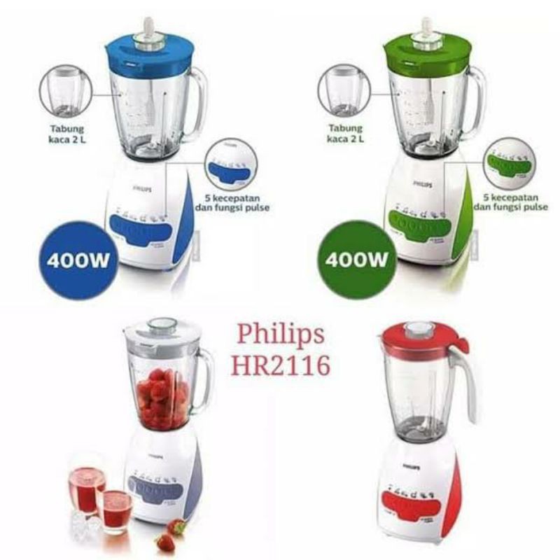 Jual Blender Kaca Philips HR2116 2 Liter 350 Watt HR-2116 | Shopee ...